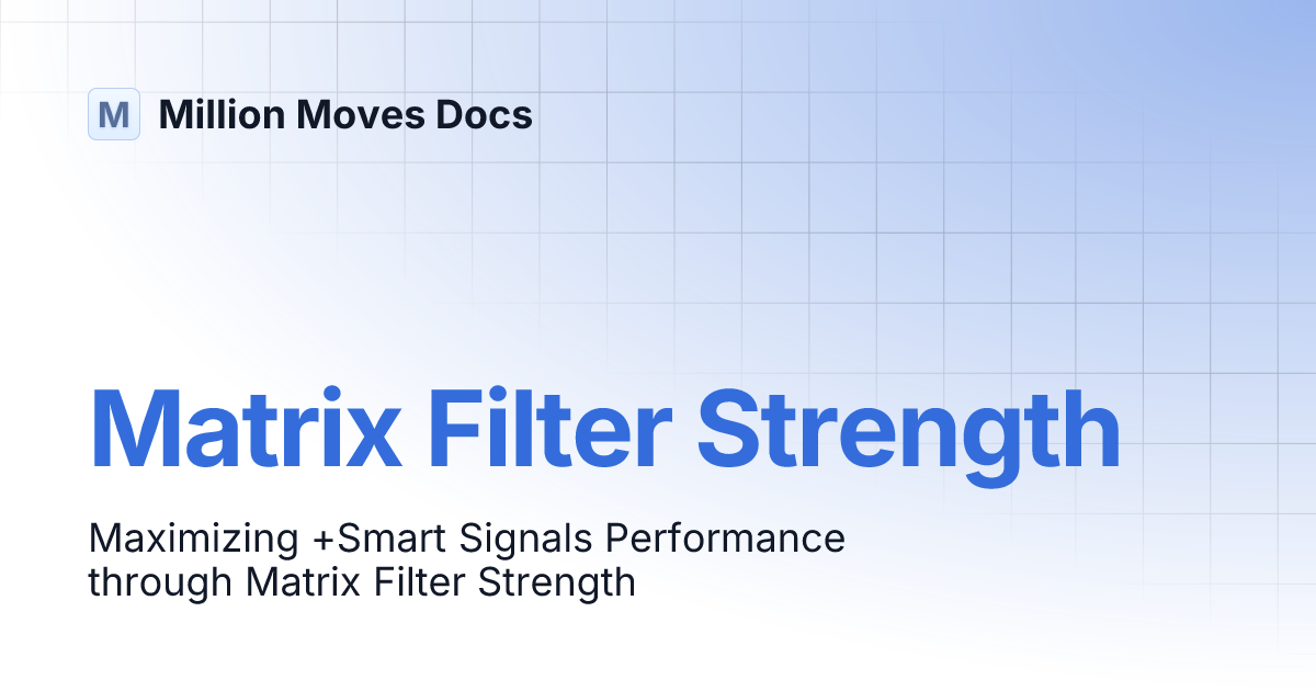 Matrix Filter Strength | Million Moves Docs
