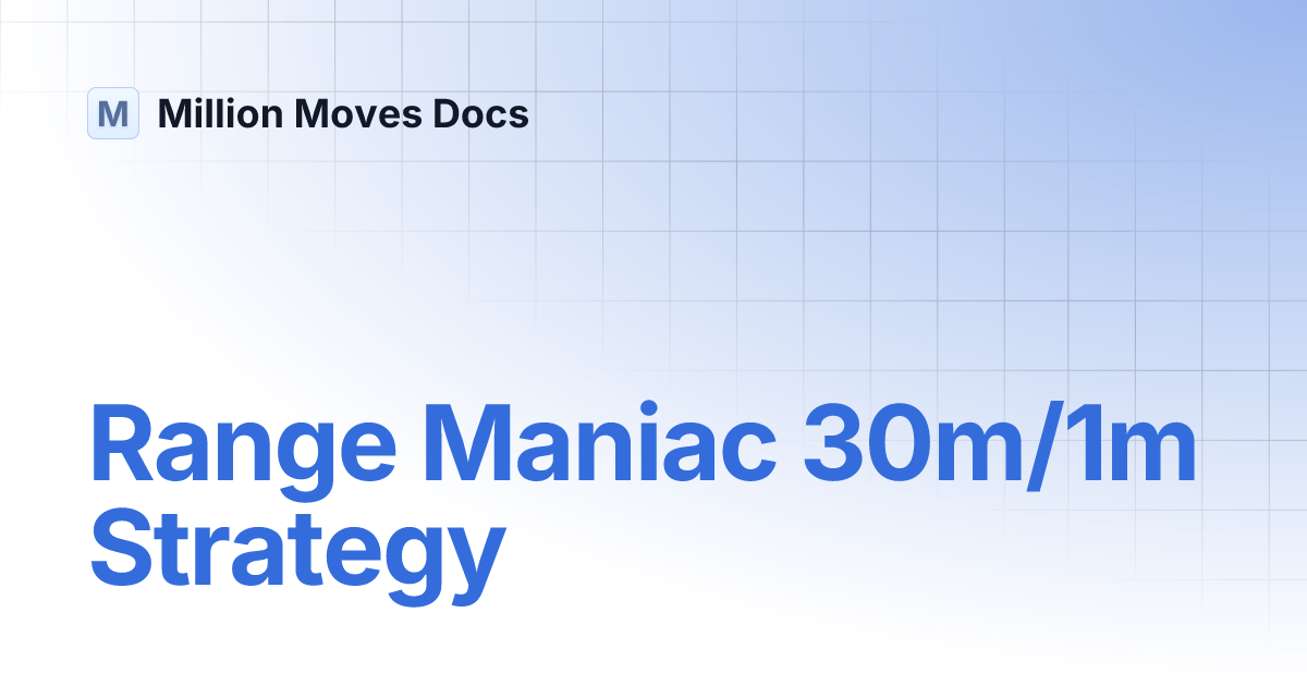 Range Maniac 30m/1m Strategy | Million Moves Docs